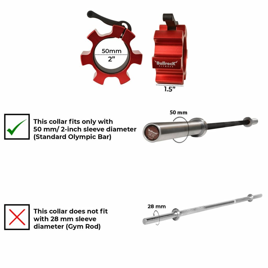 Aluminium Collars |2-inch 50mm Barbell Locks | BullrocK