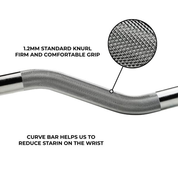 The Cobra Curl Bar - EZ 4 Ft (10kg, 28mm) Hard Chrome - BullrocK Fitness