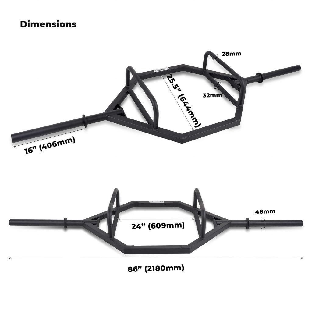 Buy Hex Bar for Deadlift 28mm 32mm | Trap Bar 26kg - BullrocK