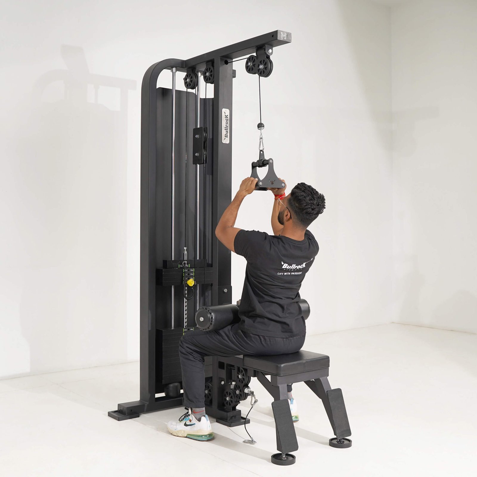 Lat Pull Down Seated Row Combo HF 90kg / 125kg Stack - BullrocK Fitness