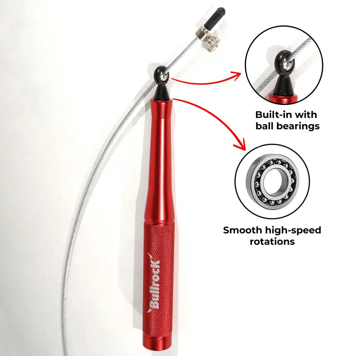 Adjustable Aluminium Jump Rope - Contour Handle - BullrocK Fitness