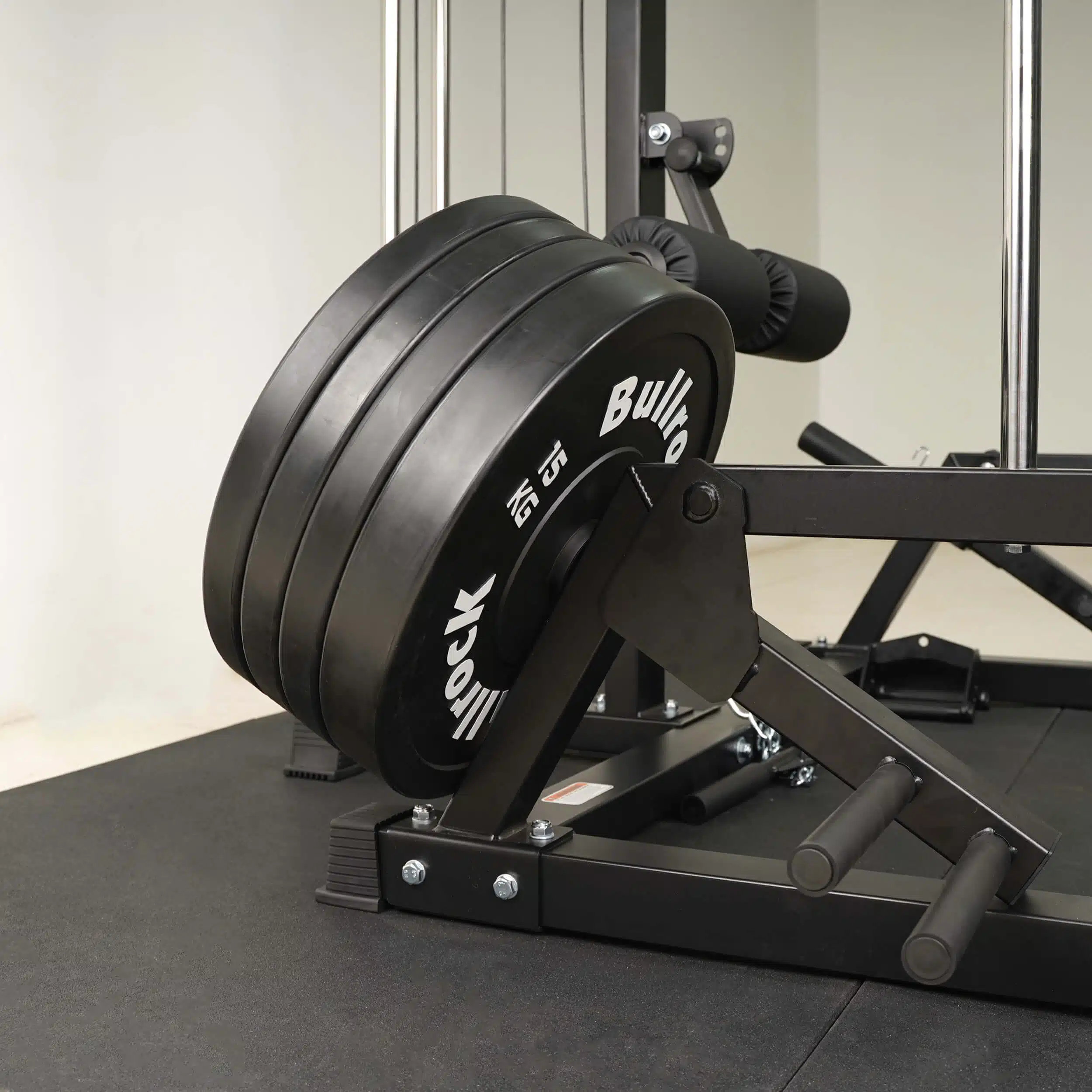 OX7 All-In-One Half Rack With Smith & Lat/Row - 90kg - BullrocK Fitness