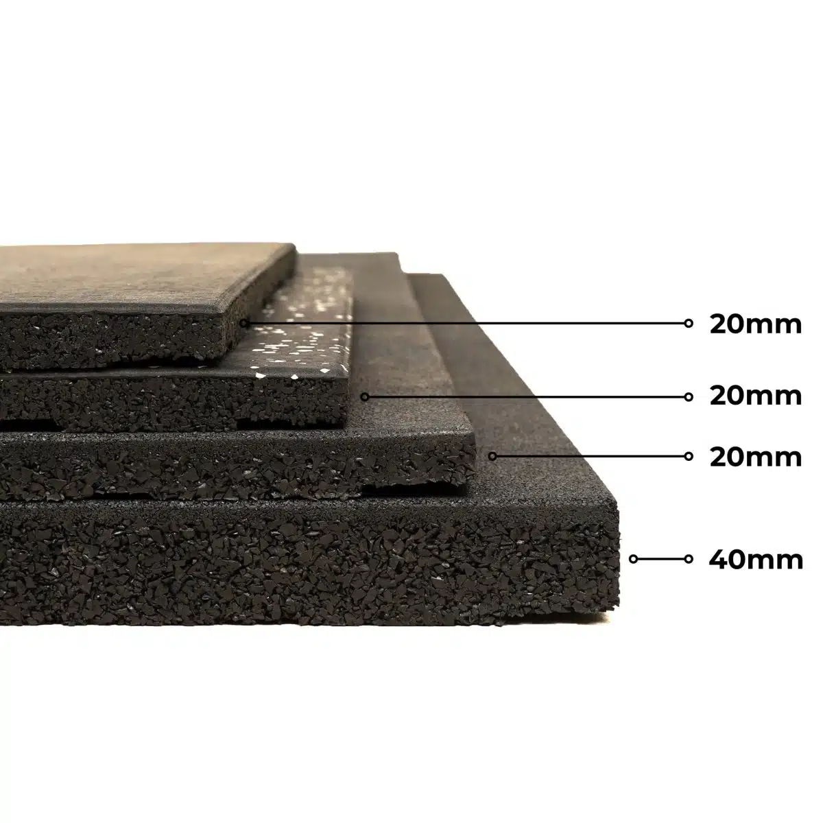 Interlocking Gym Rubber Tiles - Fine Crumb Top 100x100cm (/Sq mtr price ...