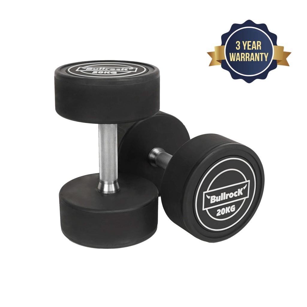 Super Rubber Dumbbells (Round Dumbbells for Gym) - BullrocK Fitness
